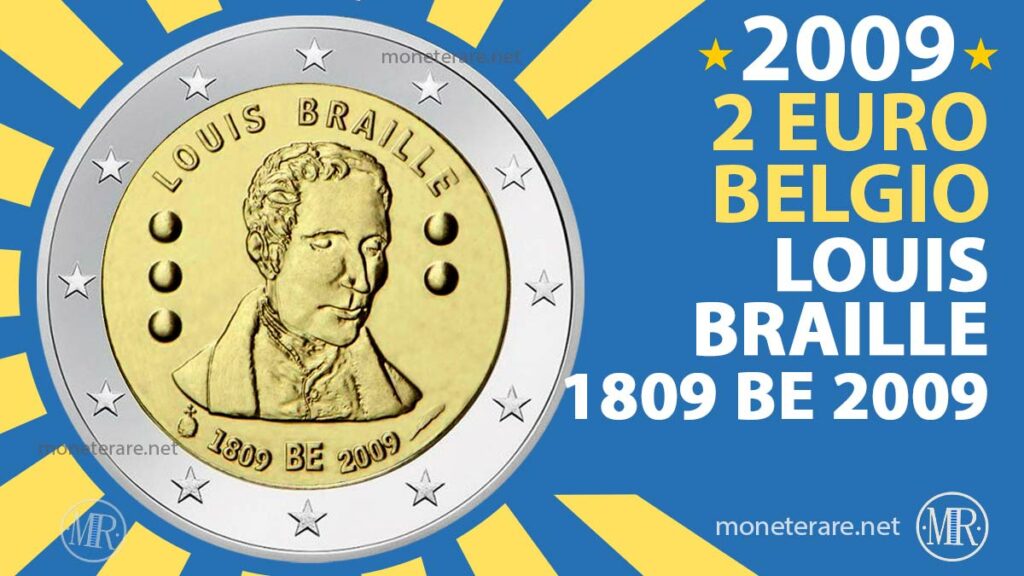 2 Euro Louis Braille 2009 Belgio - Valore della Moneta | Moneterare