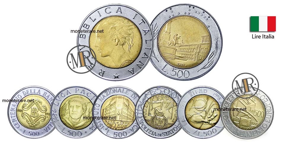 Italian 500 Lire Coin Bimetallic - Value, Images and Specifications